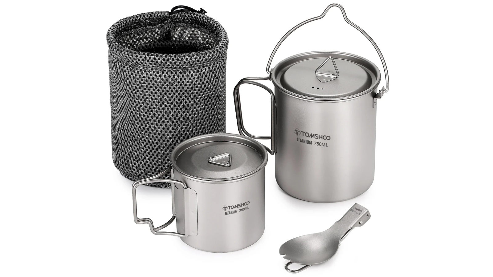 NNEOBA 3 Piece Ultralight Titanium Cookware Set - Grey | Harvey Norman