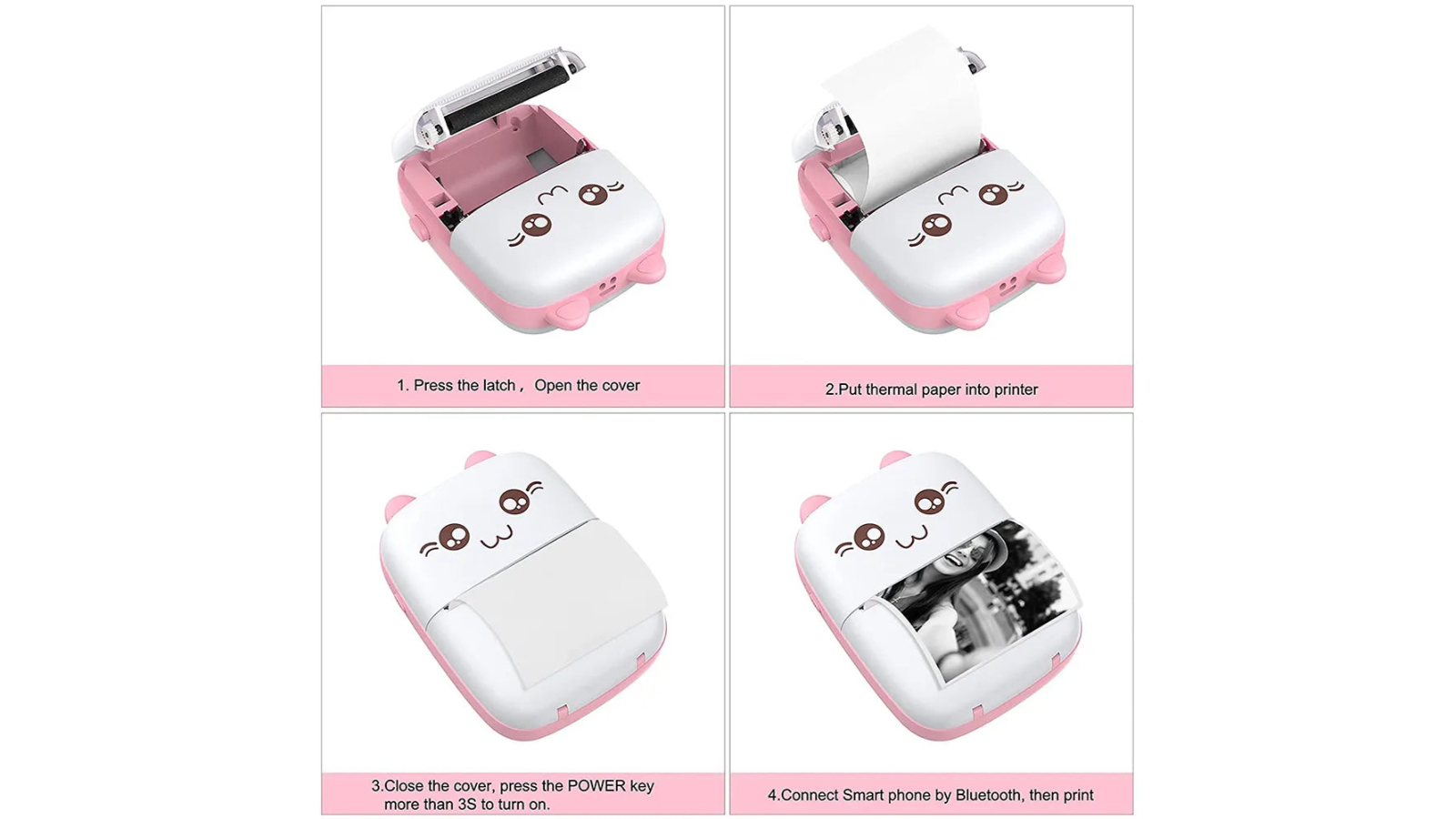 NNEOBA Portable Thermal Mini Printer - Pink | Harvey Norman