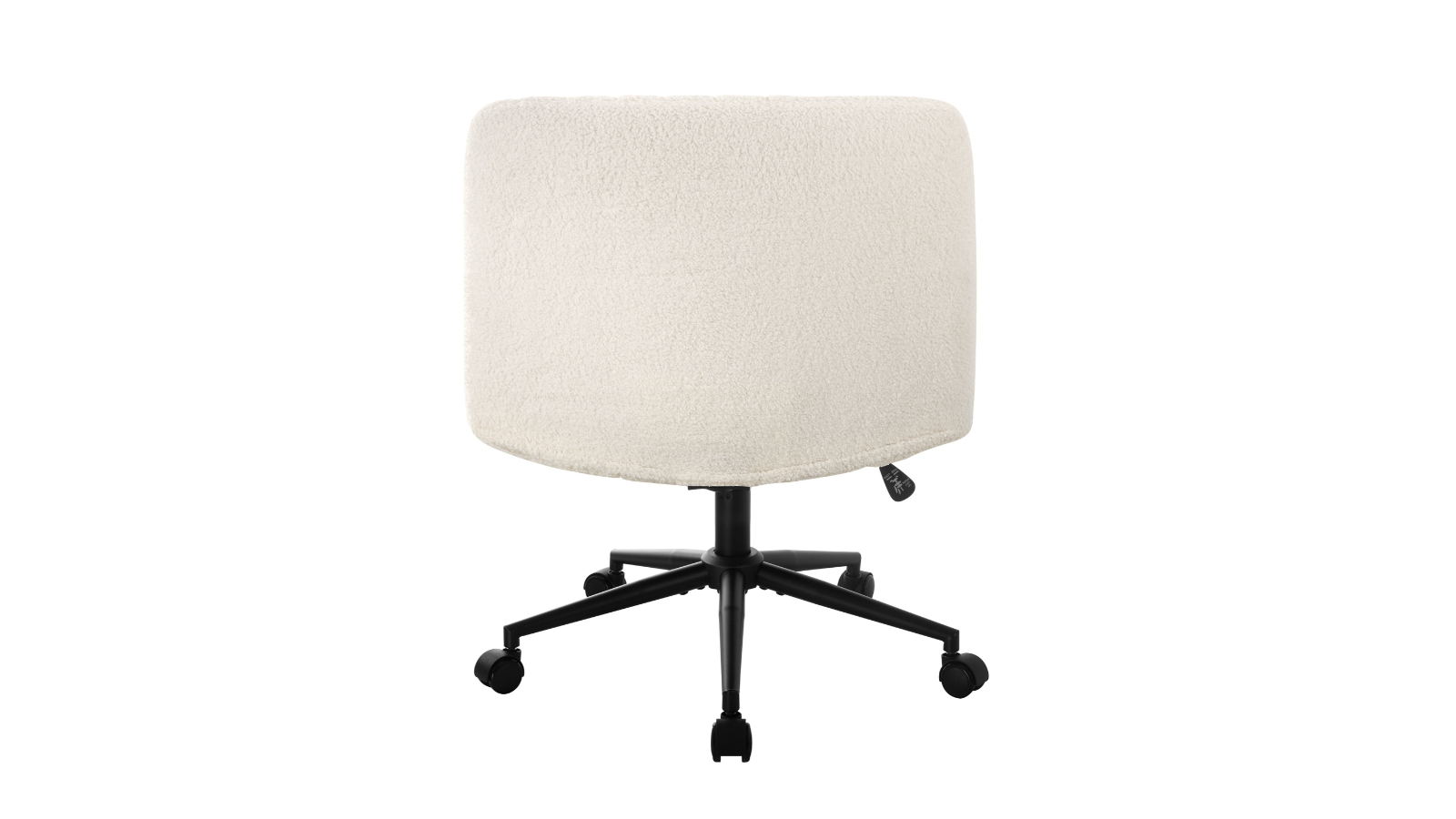 Oikiture Mid Back Armless Sherpa Office Chair with Wheels - White ...
