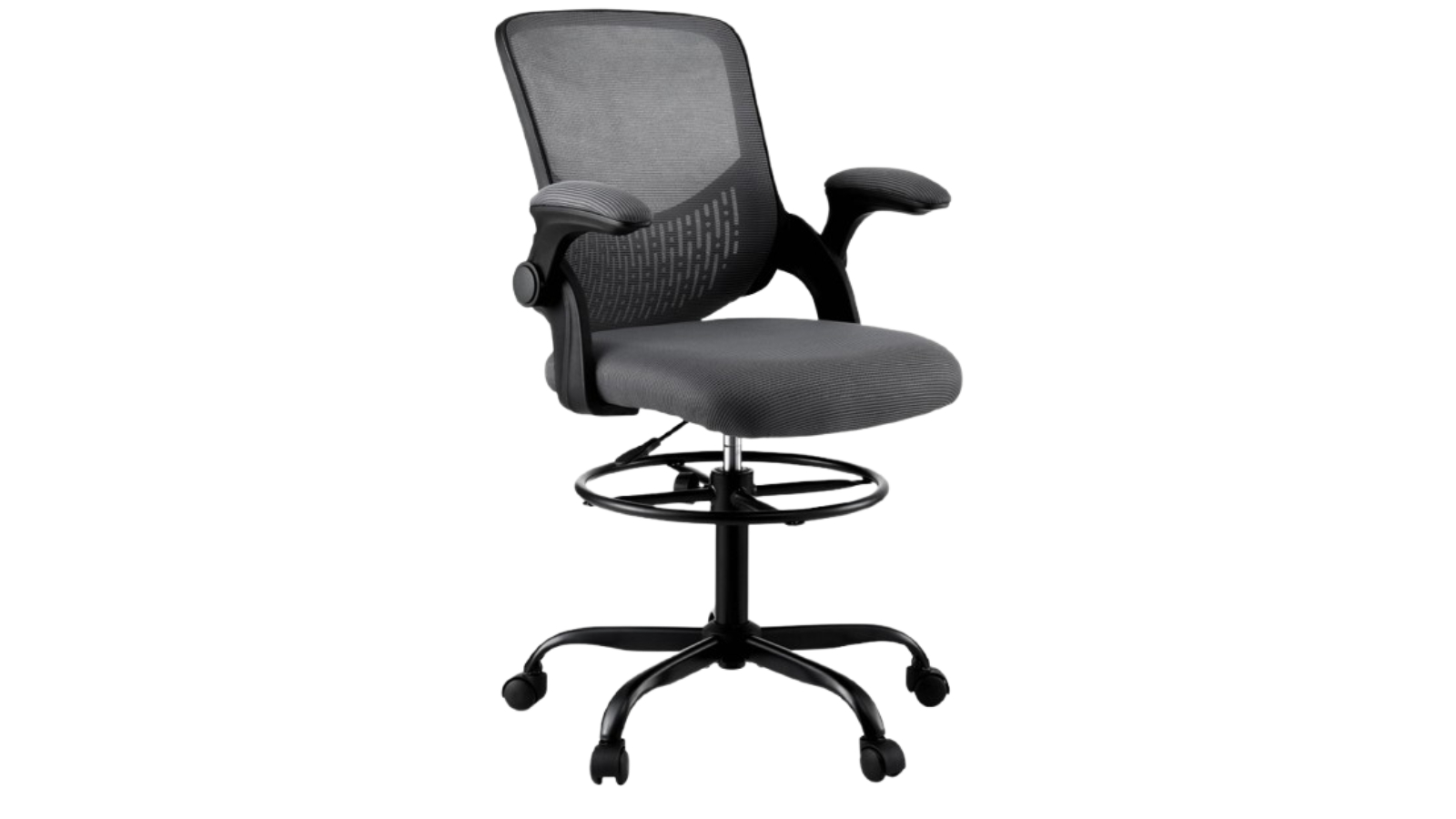 Artiss Mesh Drafting Stool Office Chair - Grey | Harvey Norman