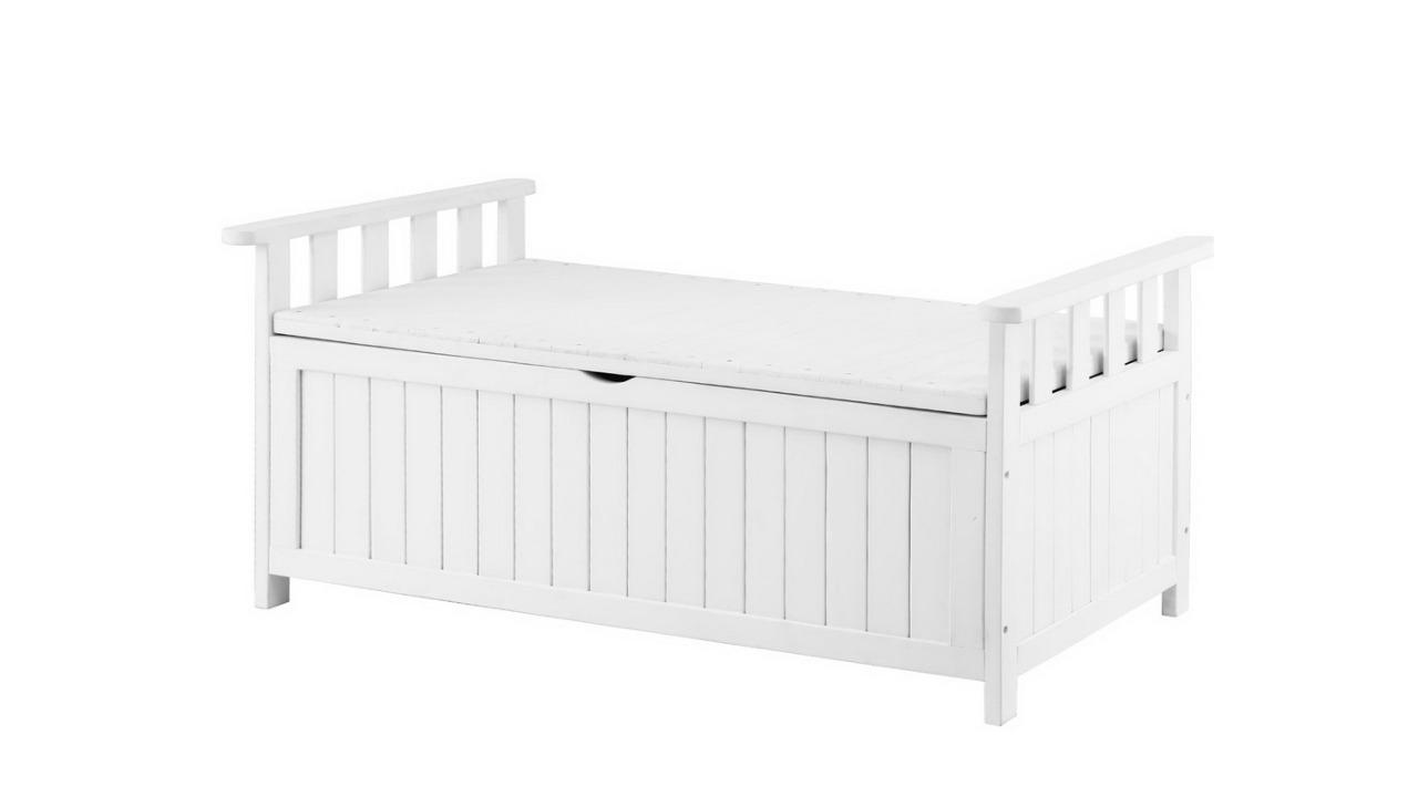 Gardeon Outdoor Bench Storage Box - White | Harvey Norman