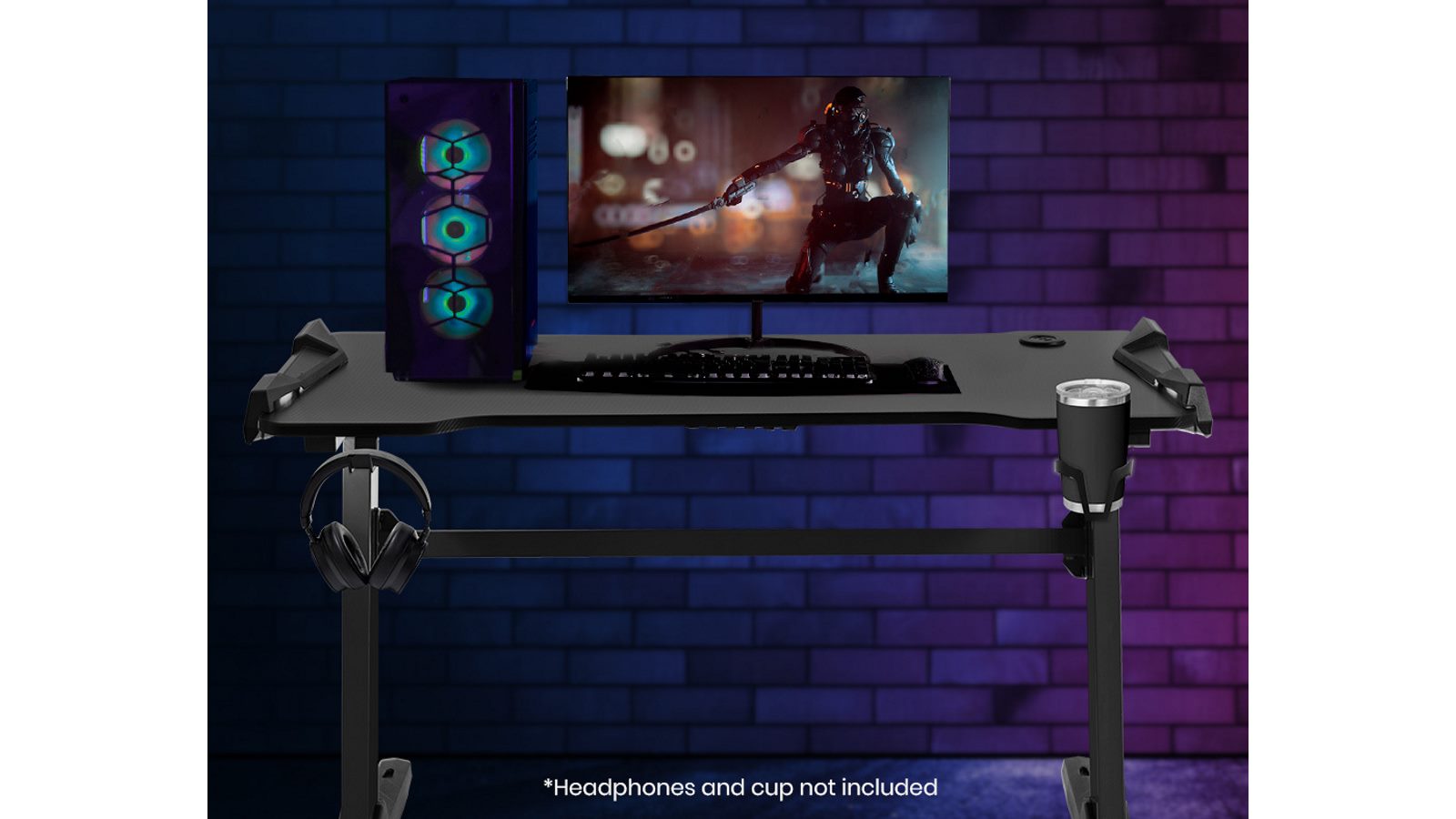 Overdrive Gaming Office Desk and Chair with LED-FX Light Effects and ...