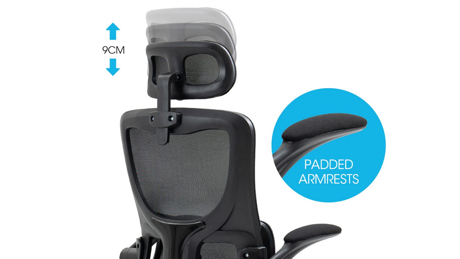 Fortia Ergonomic Office Desk Chair with Adjustable Headrest and ...