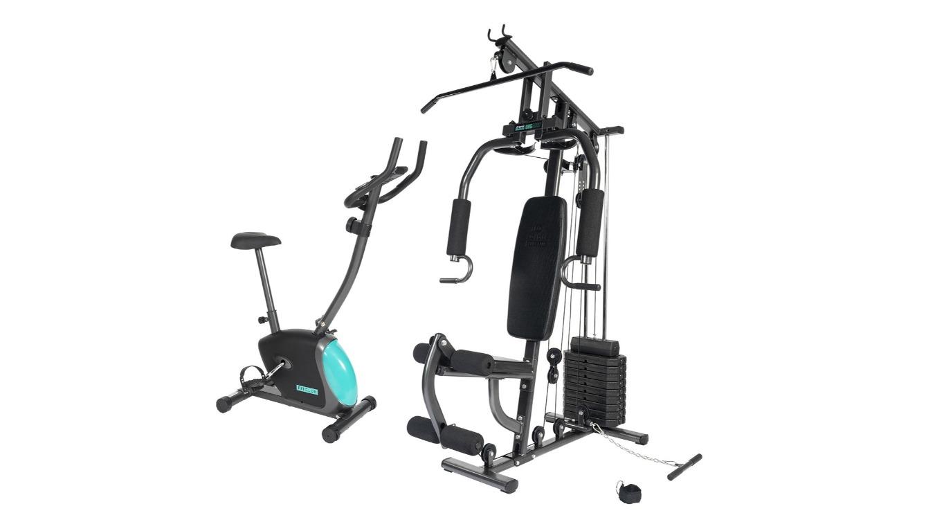 Orbit Fitness FitClub Home Gym and Exercise Bike Package Deal | Harvey ...