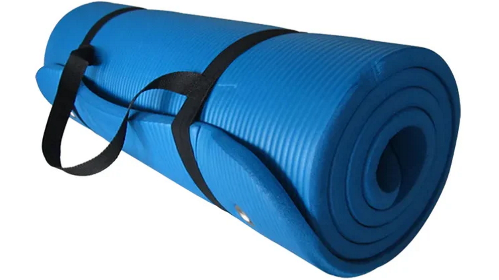Fitness Hero 20mm Yoga and Pilates Mat + Shoulder Strap - Blue | Harvey ...