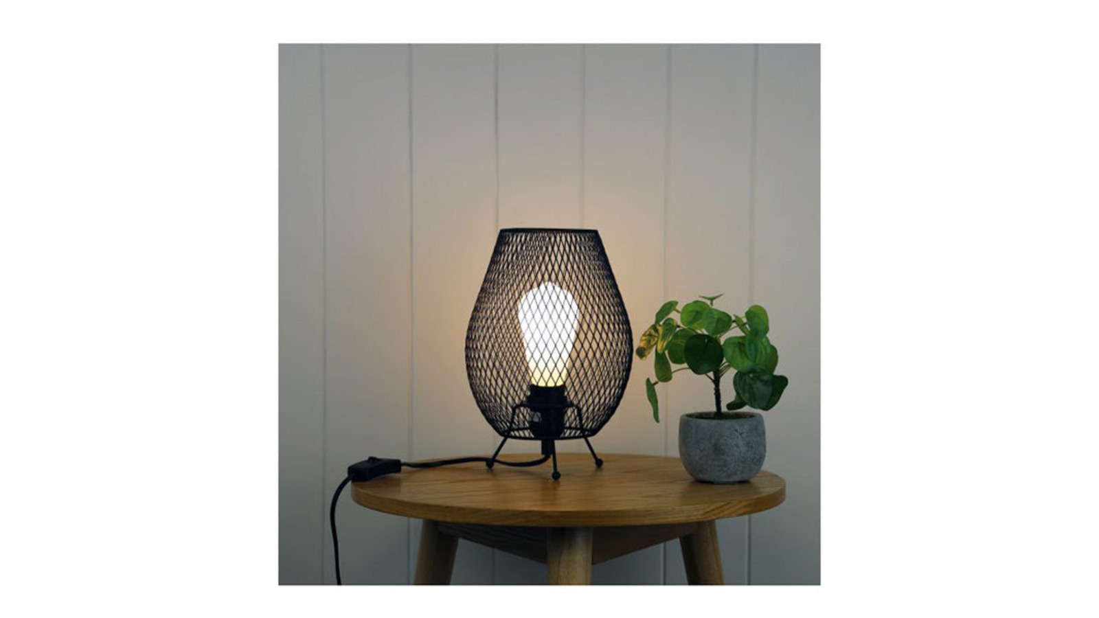Oriel Lighting Simple Wire Mesh Table Lamp - Black | Harvey Norman