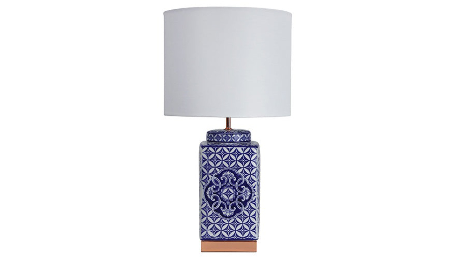 Oriel Lighting Blue Pattern Ceramic Table Lamp | Harvey Norman