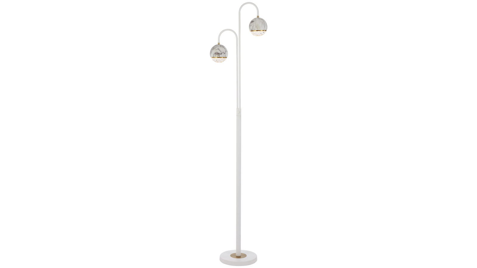 Pretty & Practical Cantomark White Marble Floor Lamp with 2 Lights and ...