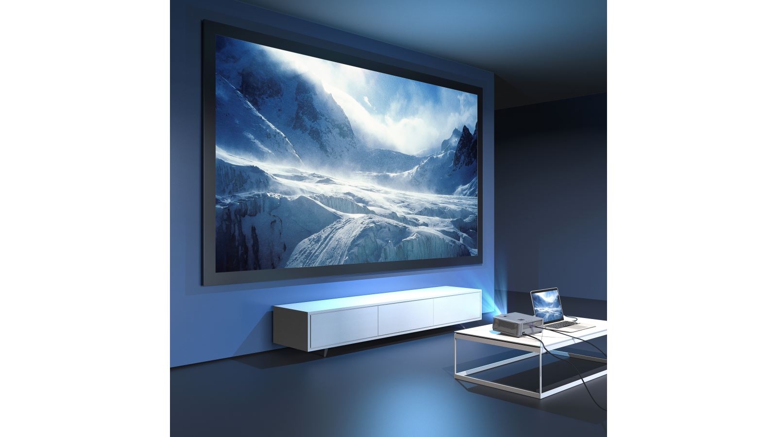 One Product 120-inch White PVC Fabric Fixed Frame Projector Screen for ...