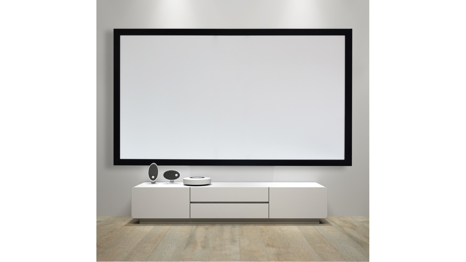 One Product 130-inch White PVC Fabric Fixed Frame Projector Screen for ...