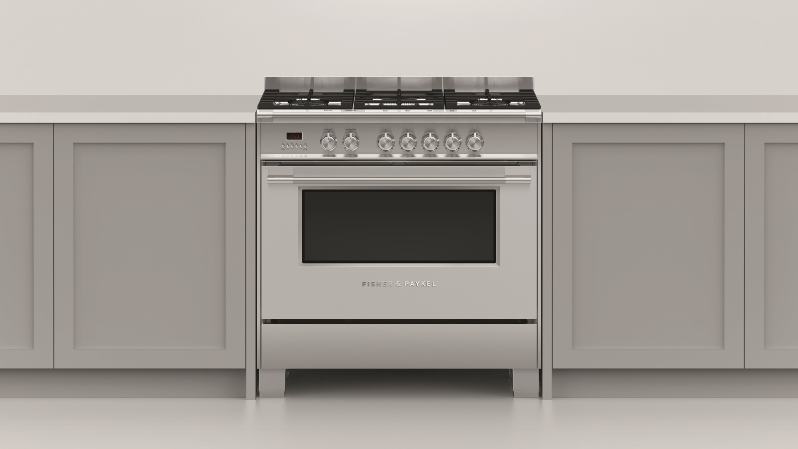 Fisher & Paykel 900mm Gas Freestanding Cooker - Stainless Steel ...