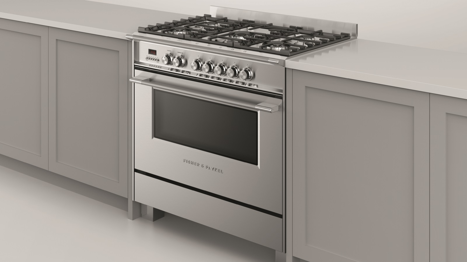 Fisher & Paykel 900mm Gas Freestanding Cooker - Stainless Steel ...