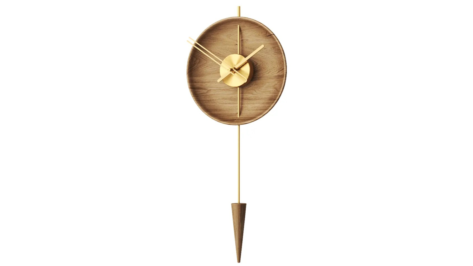 Mclock Orbit Wall Clock - Walnut/Gold | Harvey Norman