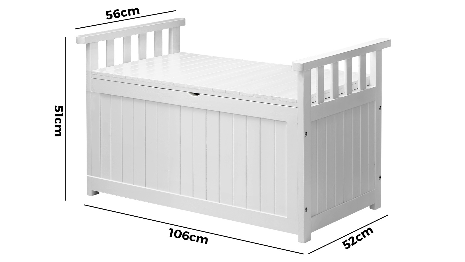 Livsip White Outdoor Storage Box Wooden Garden Bench Chest | Harvey Norman