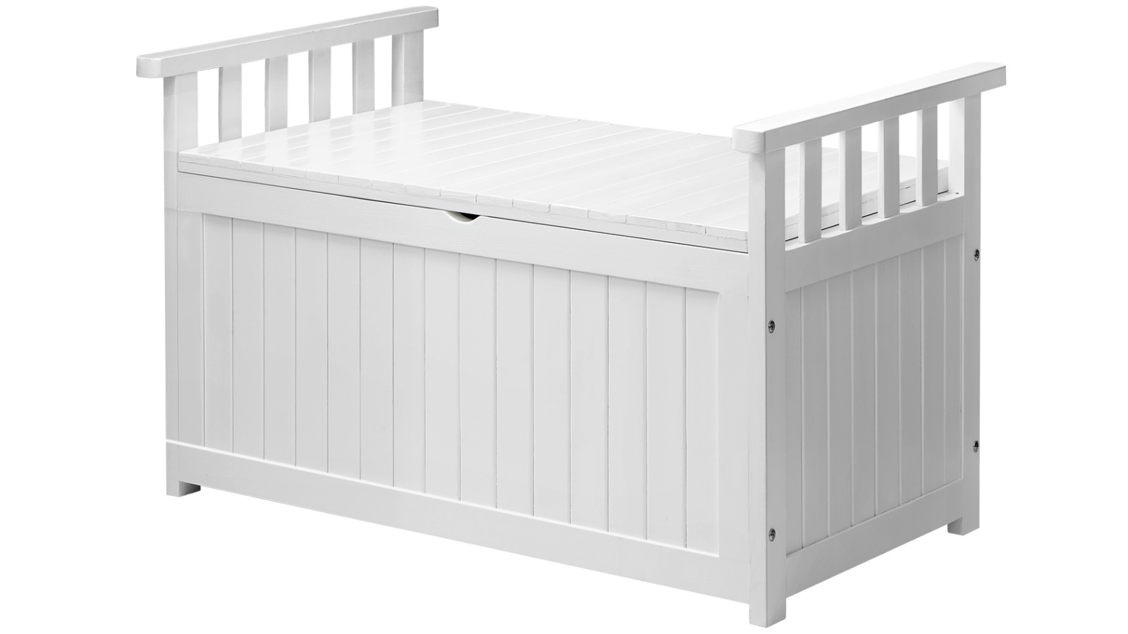 Livsip White Outdoor Storage Box Wooden Garden Bench Chest | Harvey Norman