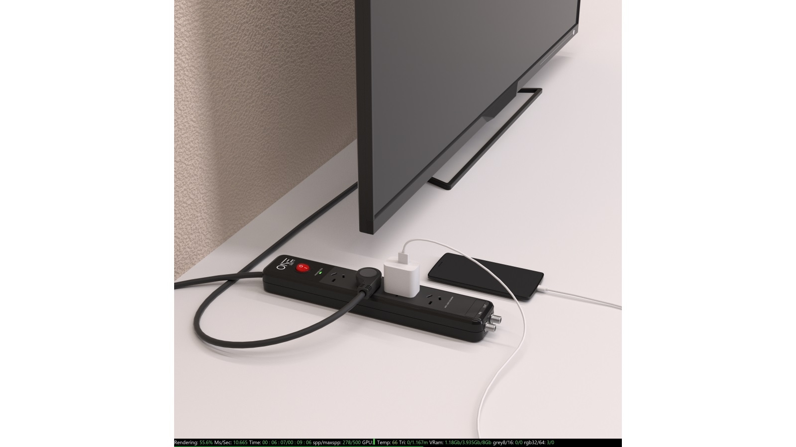 One 4 Outlet Surge Protector with Coax Protection Port | Harvey Norman