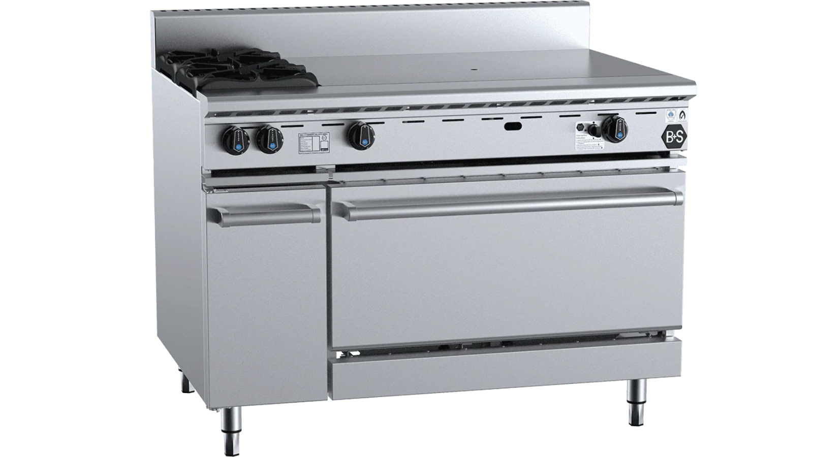 B+S Black Natural Gas Oven with 2 Open Burners and 90cm Target Top ...