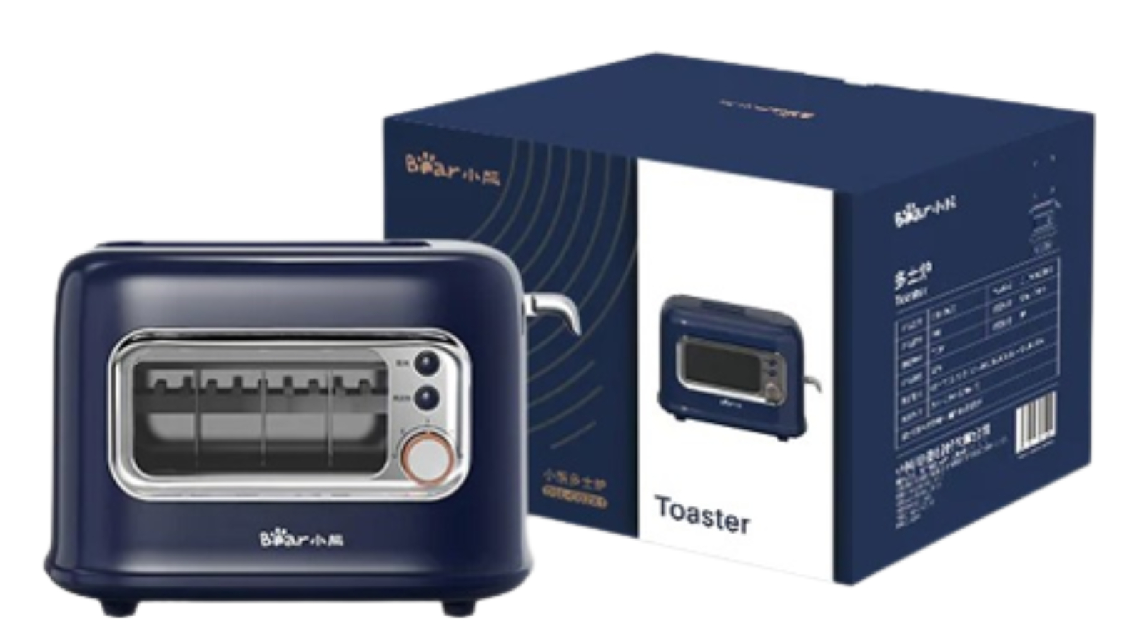 Bear Double Slots Bread Toaster with Glass Window | Harvey Norman