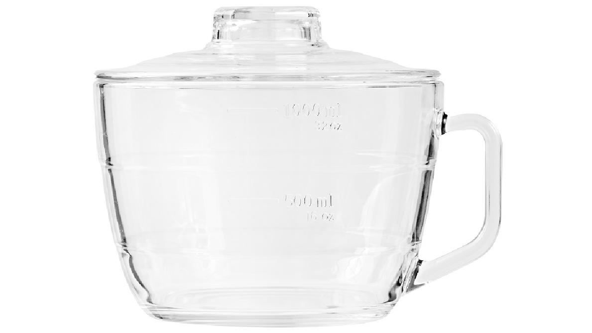 Glasslock Tempered Glass 1L Measuring Jug with Lid | Harvey Norman