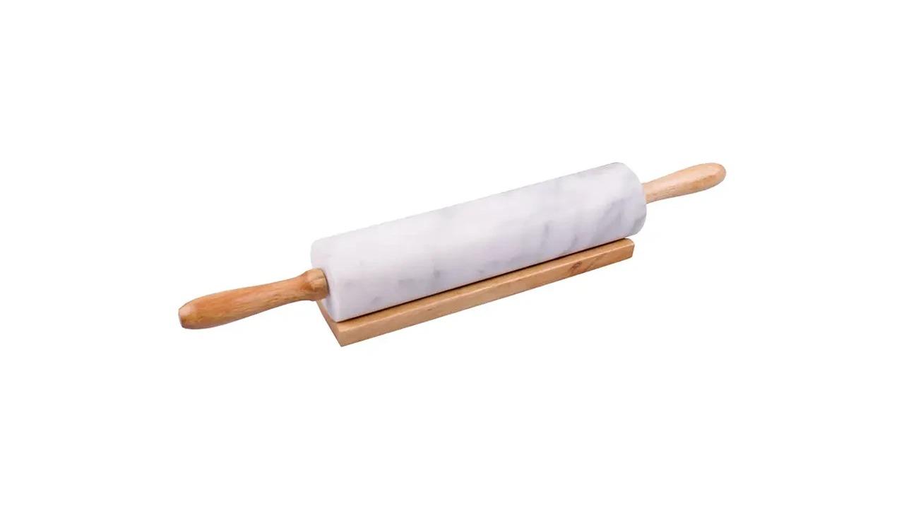 Integra Maison Marble Rolling Pin with Cradle | Harvey Norman