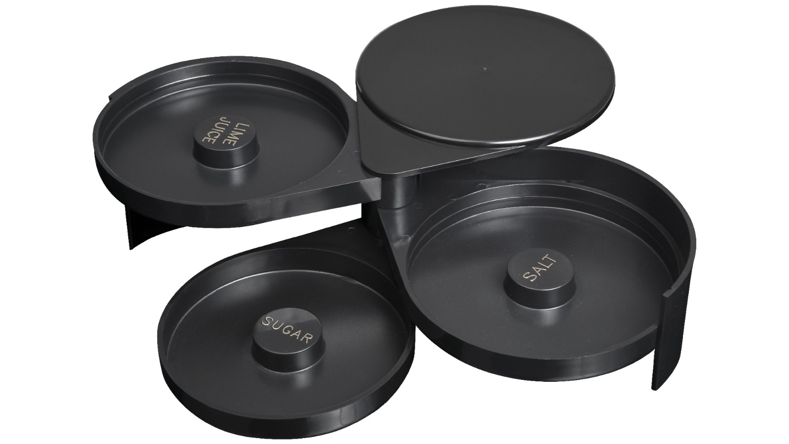 Trenton 3-Tier Black Glass Rimmer | Harvey Norman