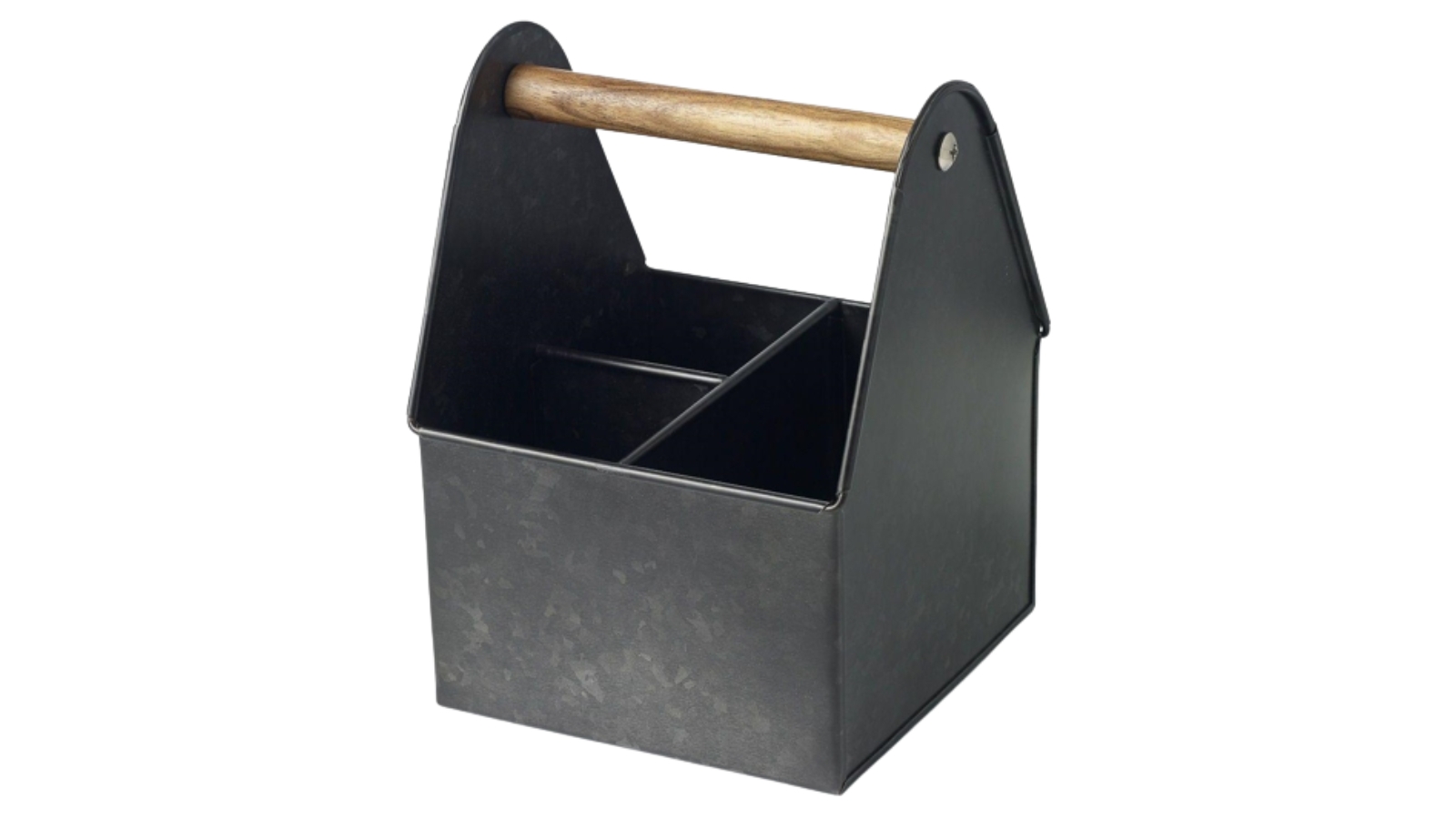 Coney Island Chef Inox Galvanised Metal 3-Compartment Caddy - Black ...