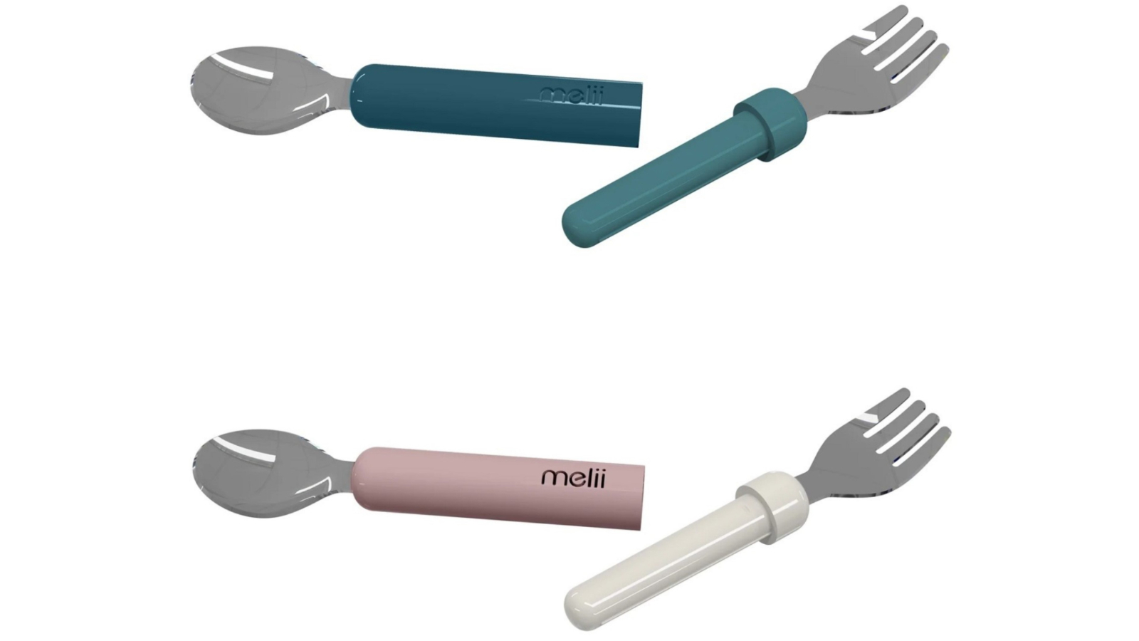Purple Spoilz Melii Luxe Detachable Spoon and Fork Set | Harvey Norman