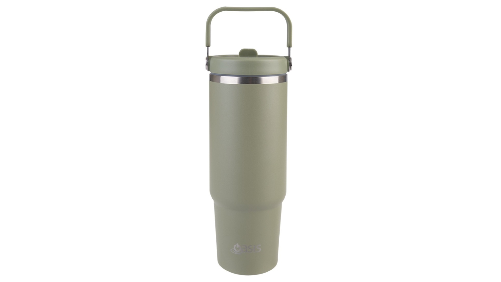 Oasis 900ml Stainless Steel Voyager Tumbler with Handle - Olive Green ...