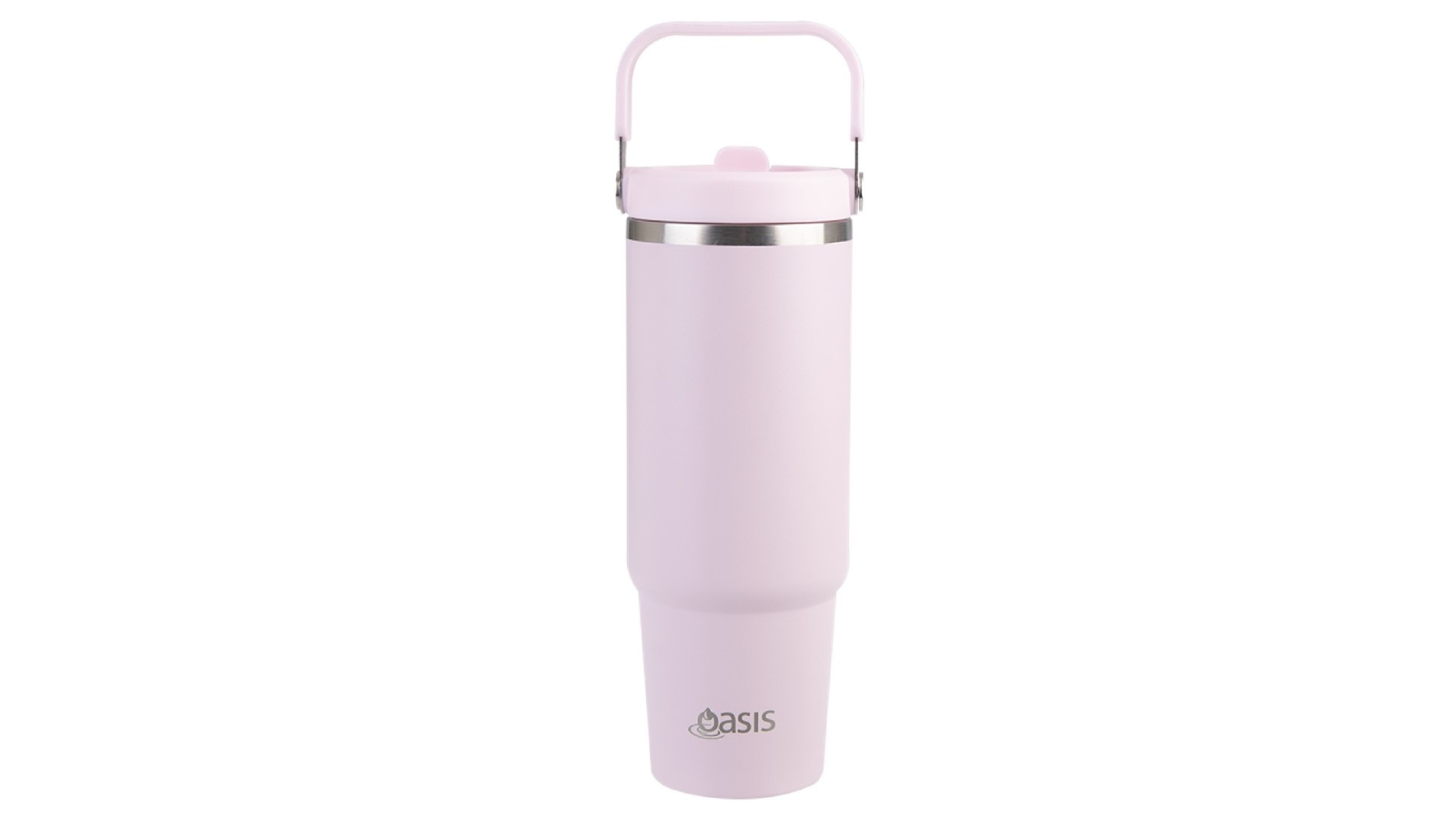 Oasis 900ml Stainless Steel Voyager Tumbler with Handle - Pink Lemonade ...