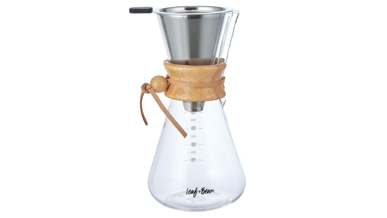Leaf and Bean Glass Coffee Pot with Filter | Harvey Norman