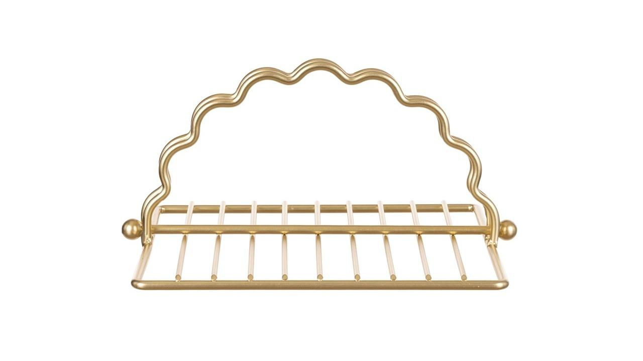 Davis and Waddell Scalloped Gold Tone Napkin Holder | Harvey Norman