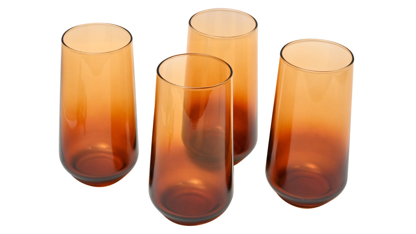 Classica Set of 4 Art Craft Iconic Amber Highball Tumbler - 470ml ...