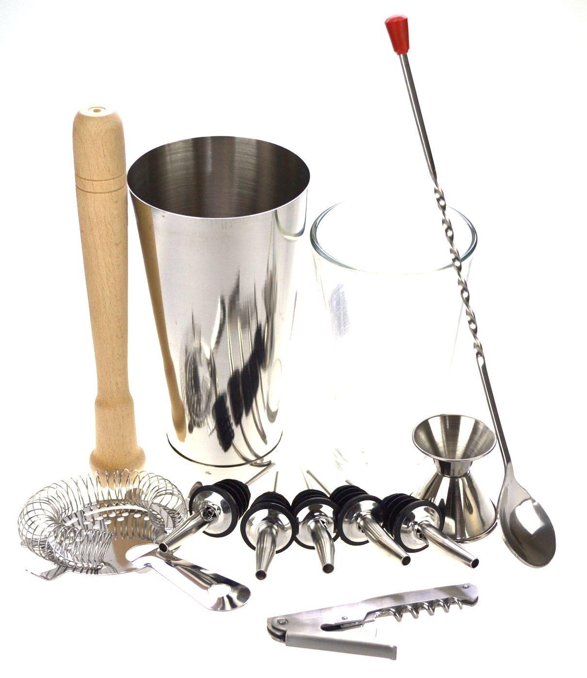 PurpleSpoilz Stainless Steel 10-Piece Boston Shaker Set with Free ...