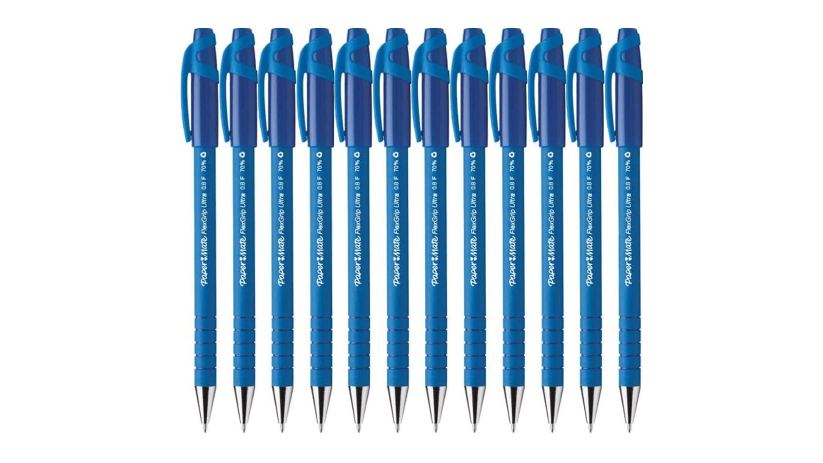 Papermate Box of 12 Flexgrip Ultra Ballpoint Fine Pen - Blue | Harvey ...