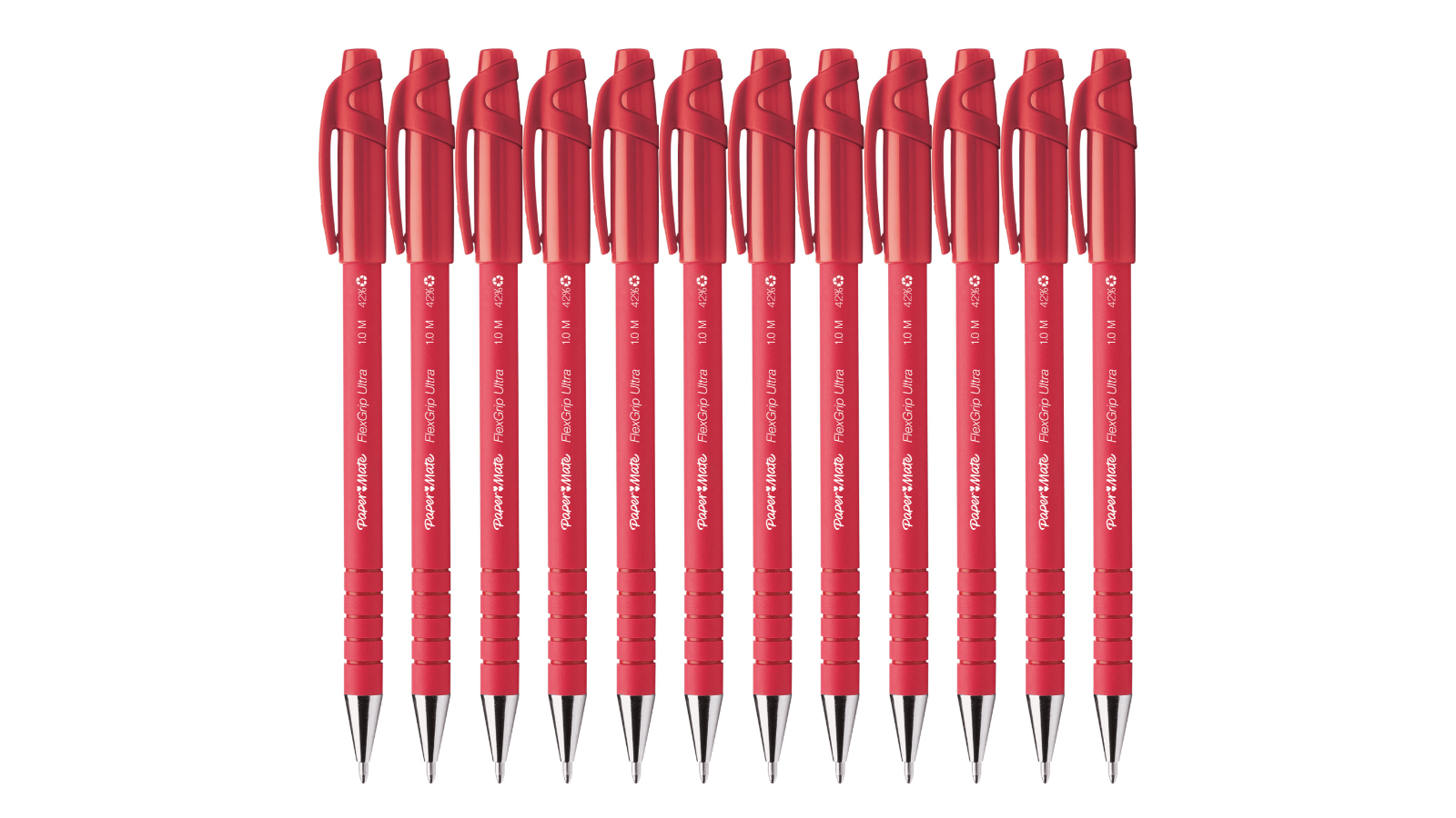 Papermate Box of 12 Flexgrip Medium Nib Cap Ultra Ballpoint Pen - Red ...