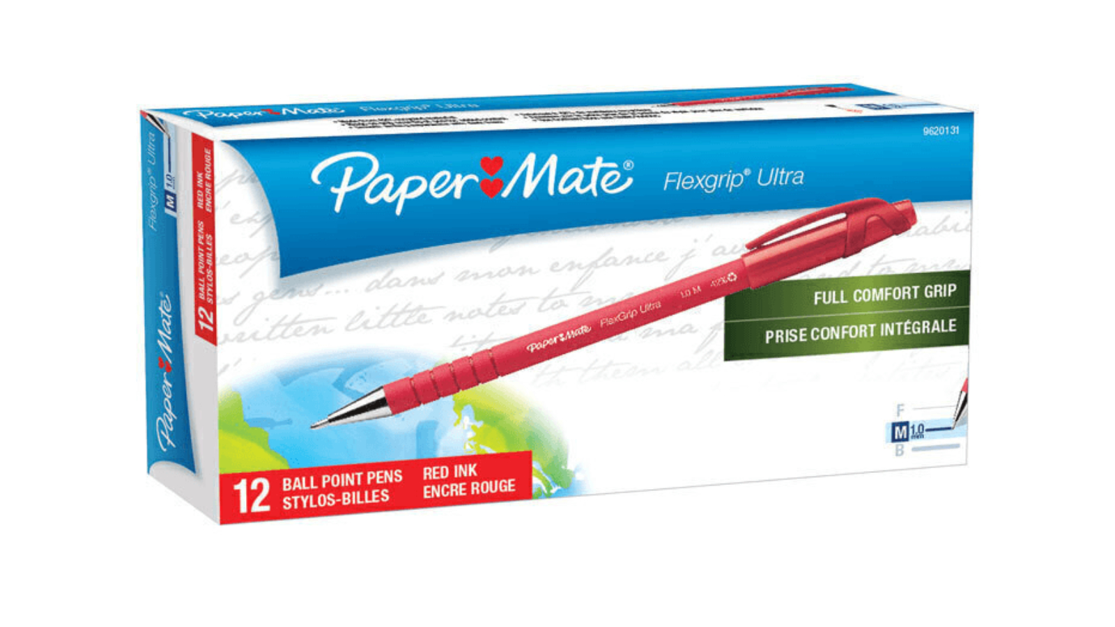Papermate Box of 12 Flexgrip Medium Nib Cap Ultra Ballpoint Pen - Red ...