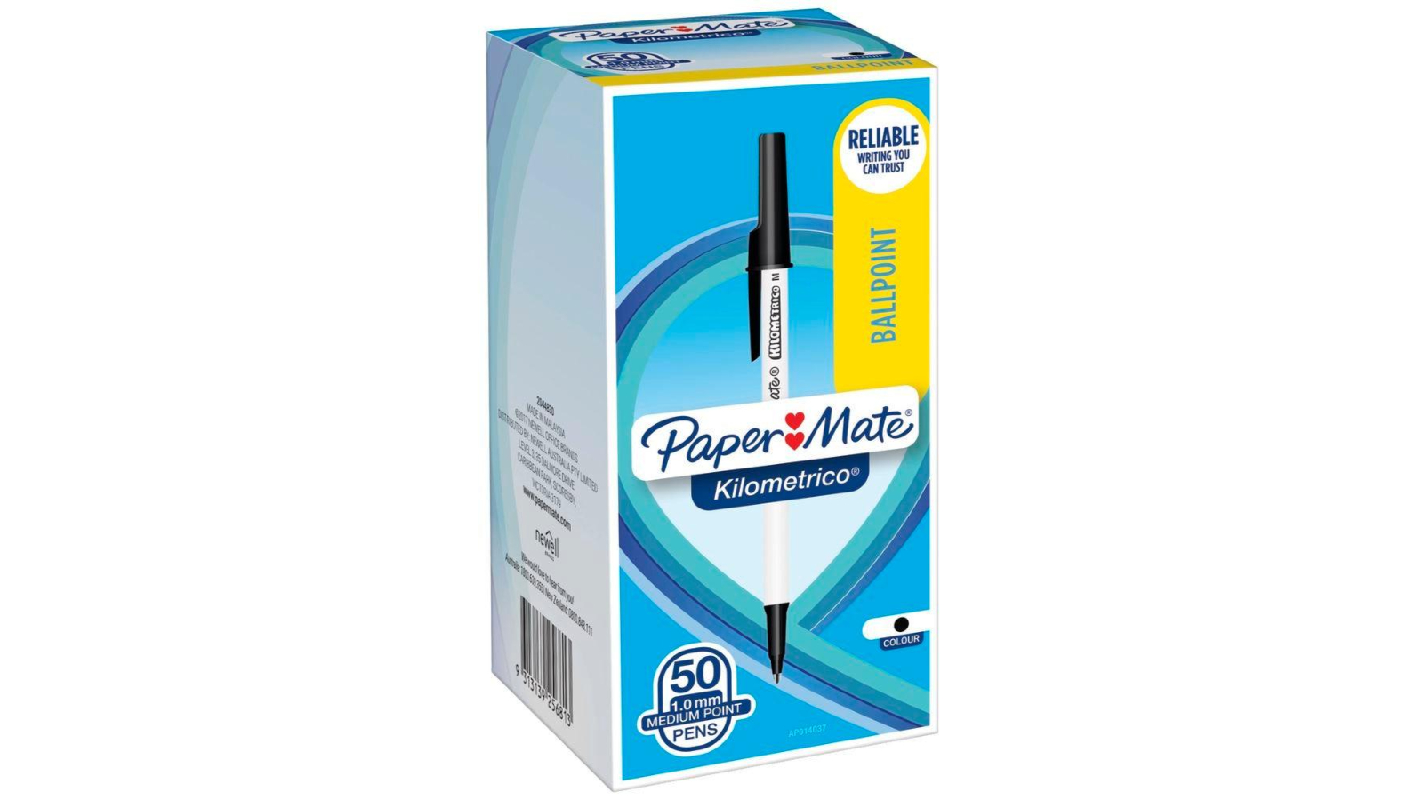Papermate Box of 50 Kilometrico Medium Ballpoint Pen - Black | Harvey ...