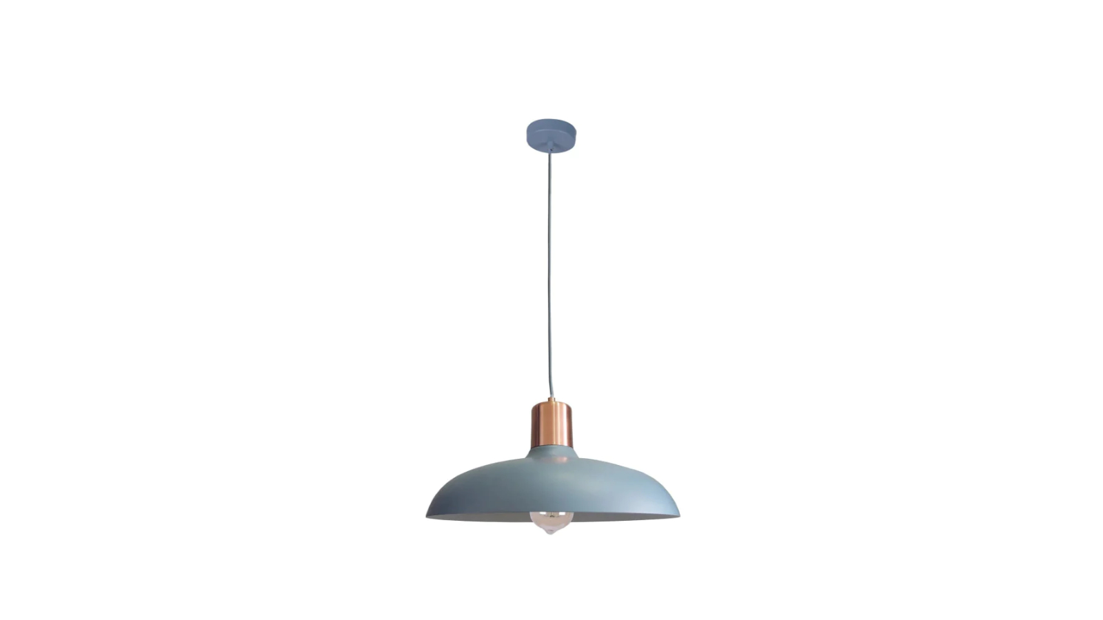 Pastel Scandinavian Dome with Copper Highlight Pendant Light - Matte ...
