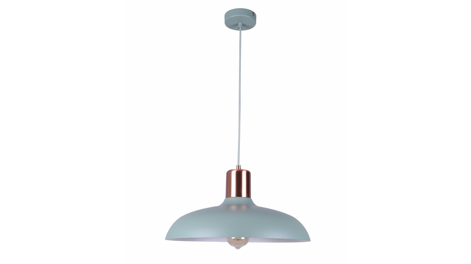 Pastel Scandinavian Dome with Copper Highlight Pendant Light - Matte ...