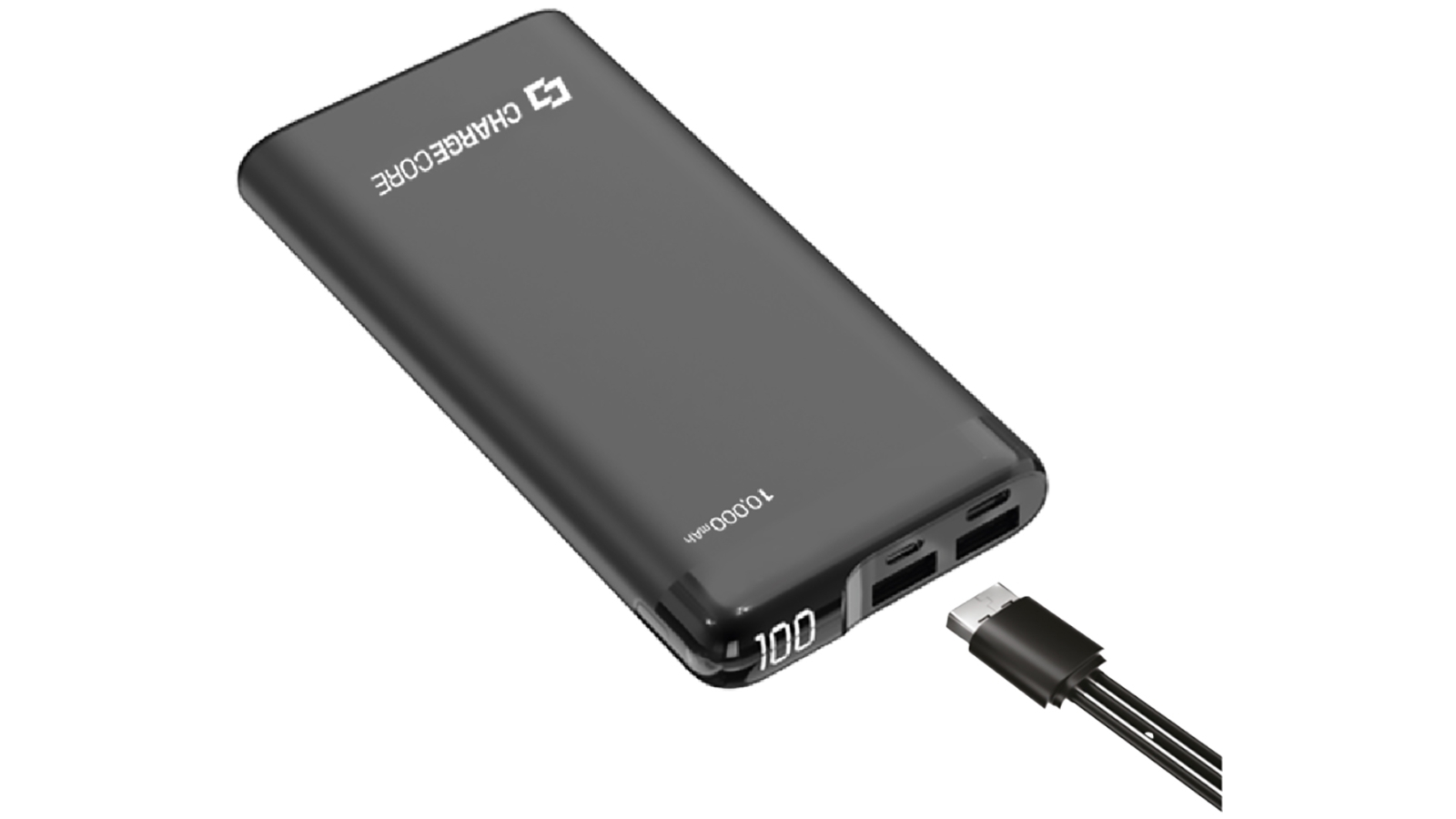 Laser 10000mAh Power Bank with LED Display - Black | Harvey Norman