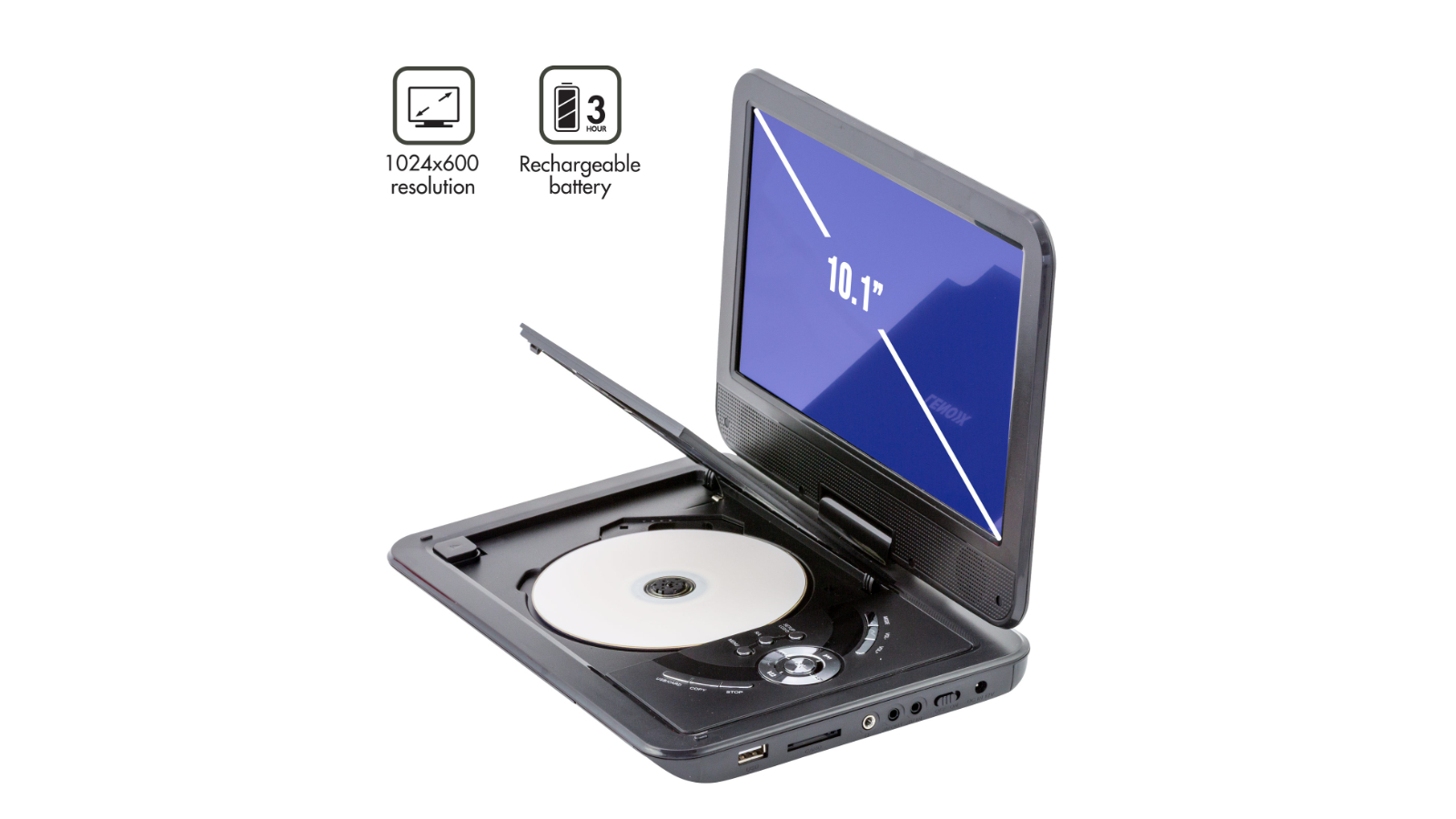 Lenoxx 10.1-inch Portable DVD Player with 270 Degrees Swivel Screen ...
