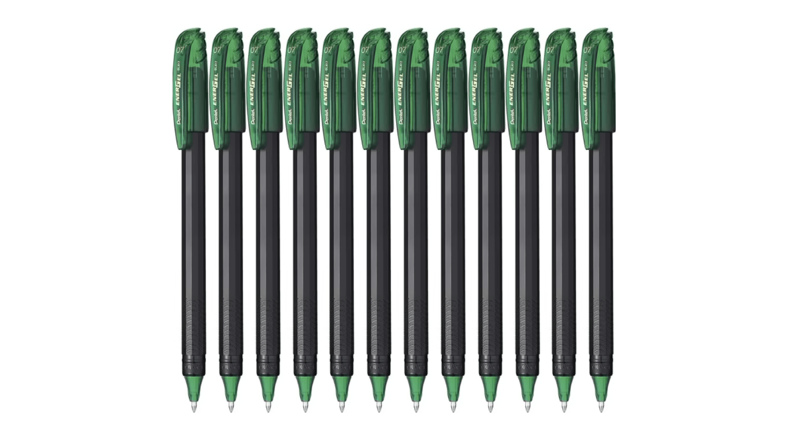 Pentel BL417 Box of 12 EnerGel 0.07cm Roller Pen - Green | Harvey Norman