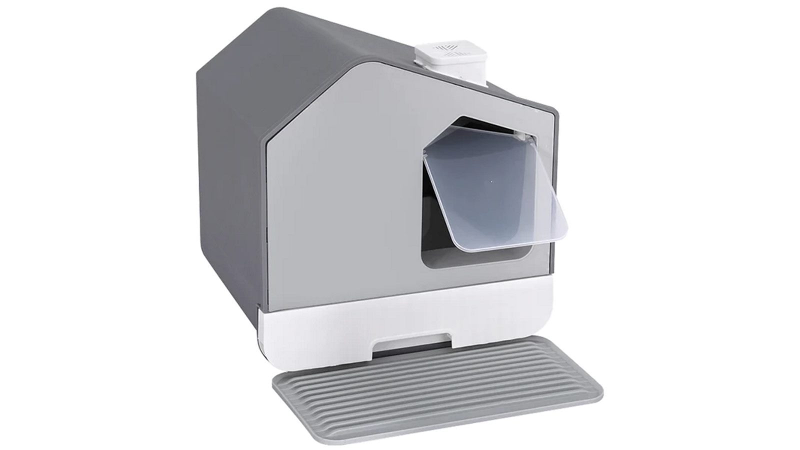 i.Pet Large Enclosed Hooded Cat Litter Box with Foldable Scoop - Grey ...