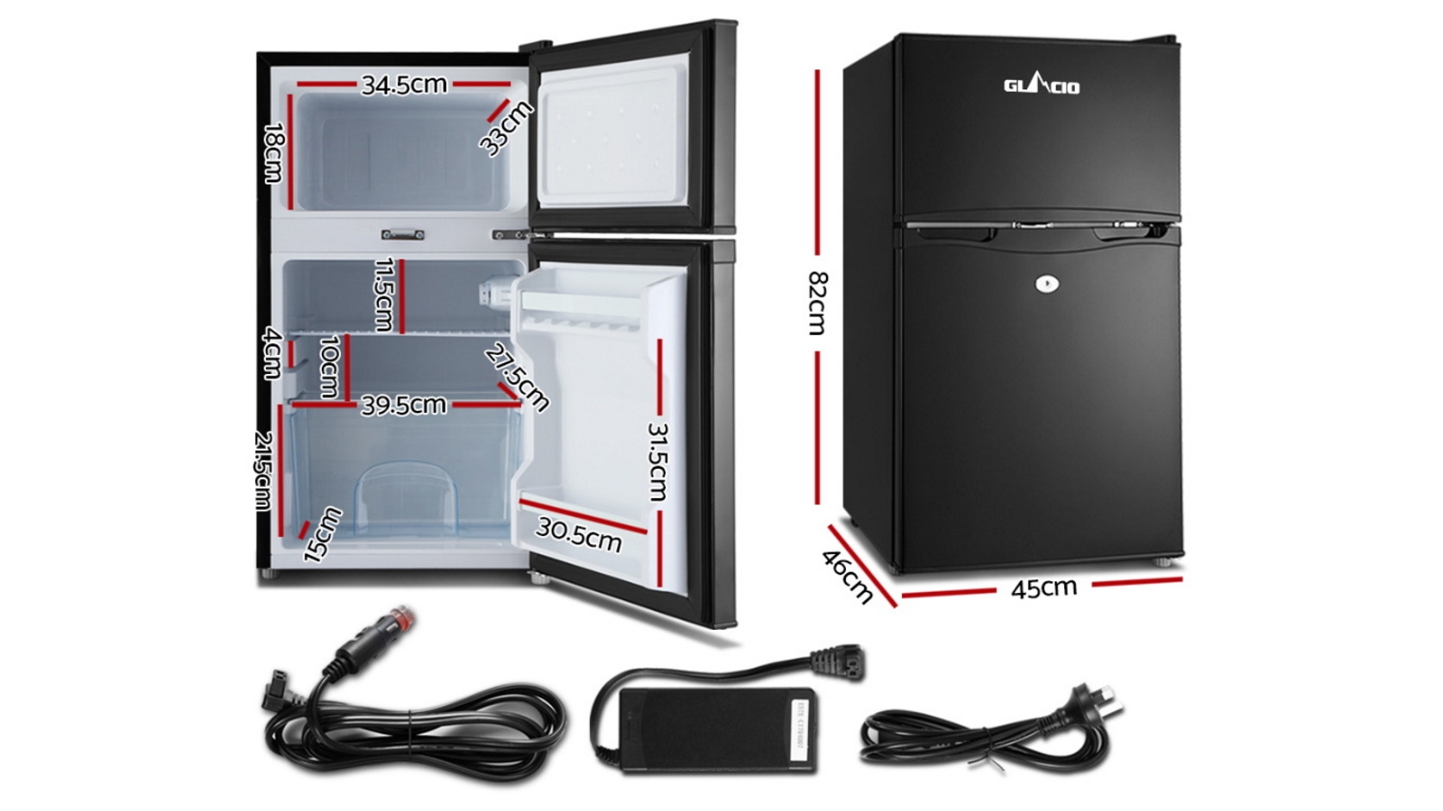 Glacio Portable Fridge Bar Freezer - 90L | Harvey Norman