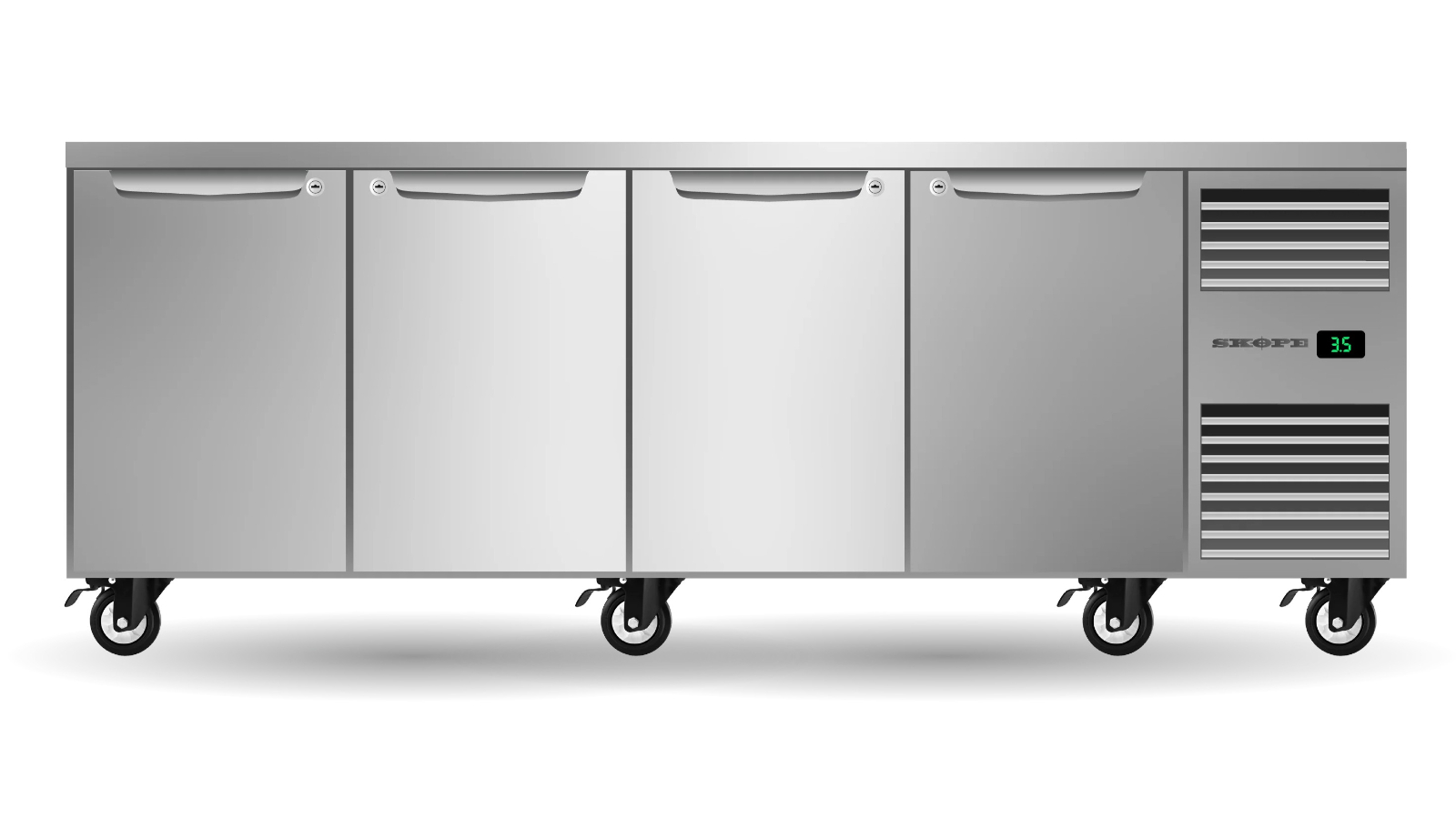 Skope Solid 4-Door ProSpec Underbench Right Hand Fridge | Harvey Norman