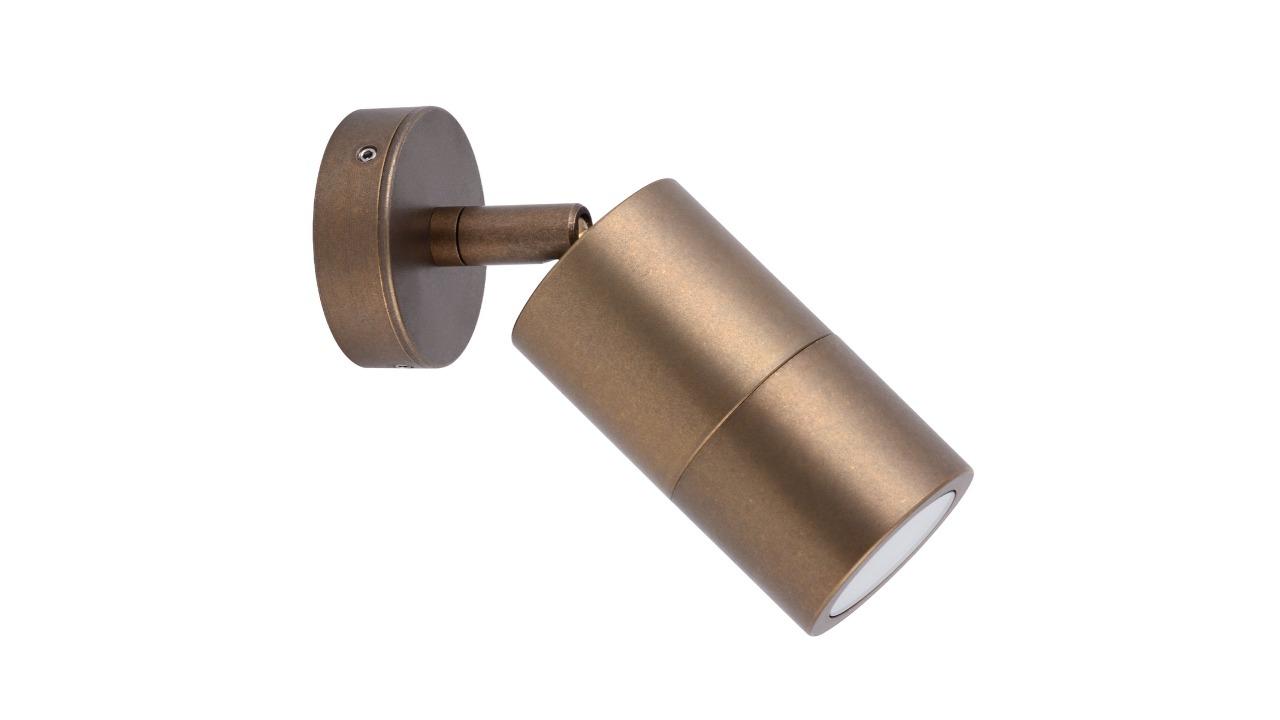IP65 Single Adjustable GU10 Round Back Plate Pillar Light - Solid Aged ...