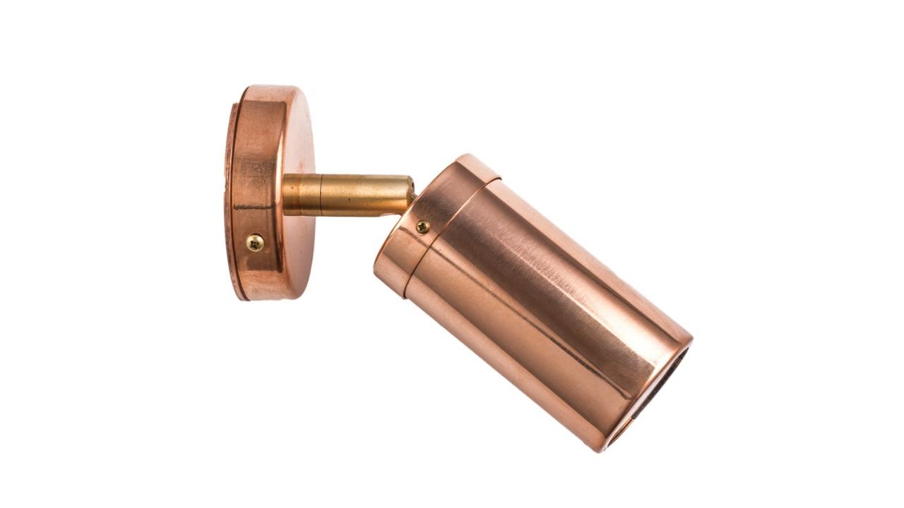 IP54 Small Single Adjustable GU10 Copper Round Back Plate Brass Knuckle ...
