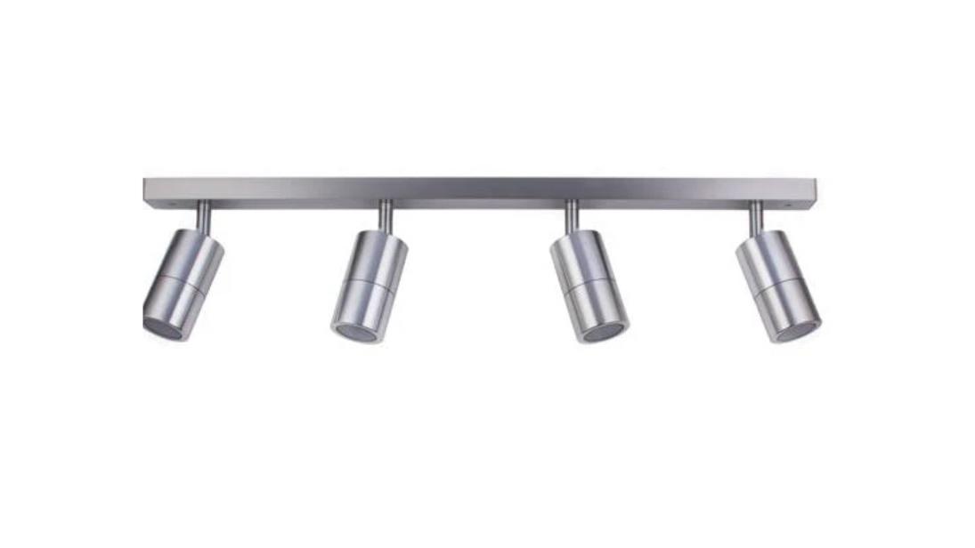 IP44 4 Heads Adjustable GU10 Rectangular Bar Pillar Light - Titanium ...