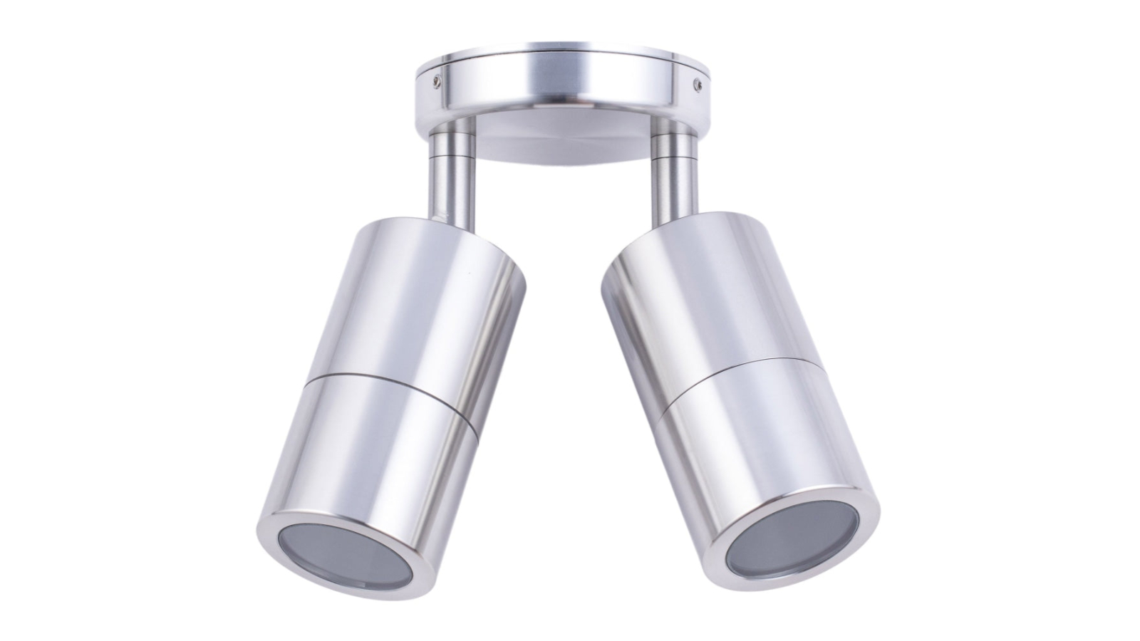 IP65 Double Adjustable GU10 Round Back Plate Pillar Light - Shiny ...