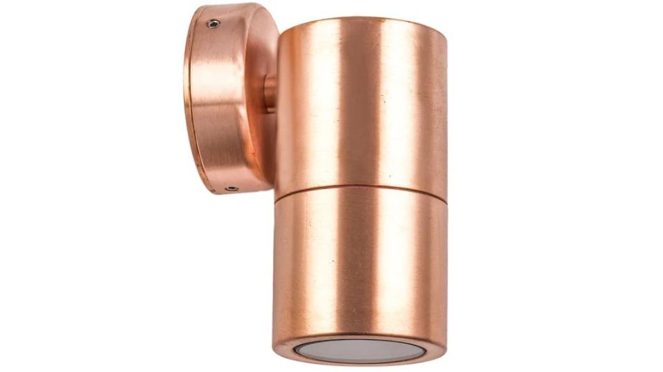IP65 Single Fixed GU10 Round Back Plate Pillar Light - Copper | Harvey ...